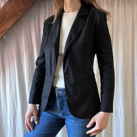 Level 99 | Jackets & Coats | Linen Herringbone Blazer Xss | Poshmark